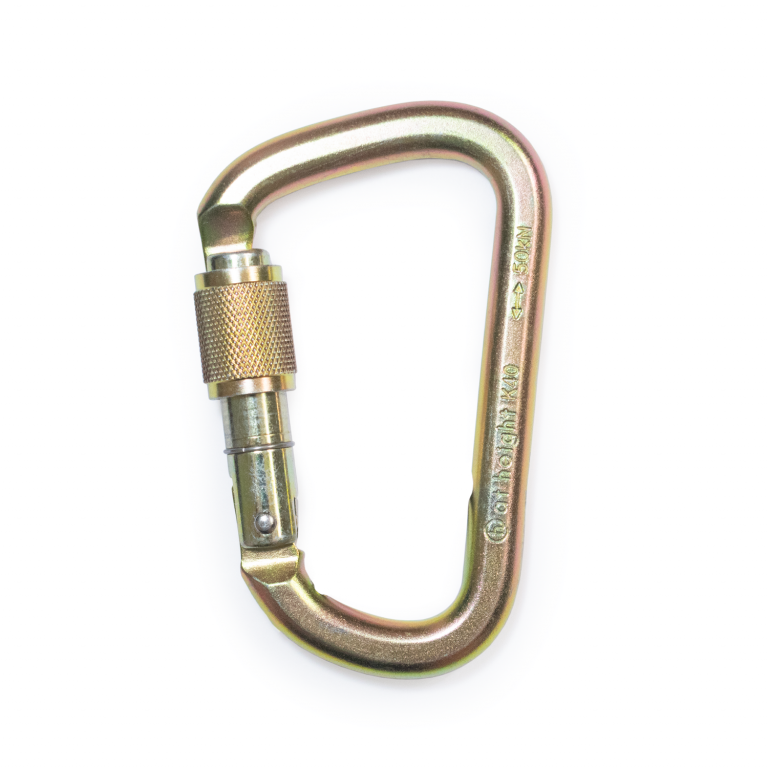 At Height K40 Steel Screwgate Standard D Carabiner with Pin - Honey ...