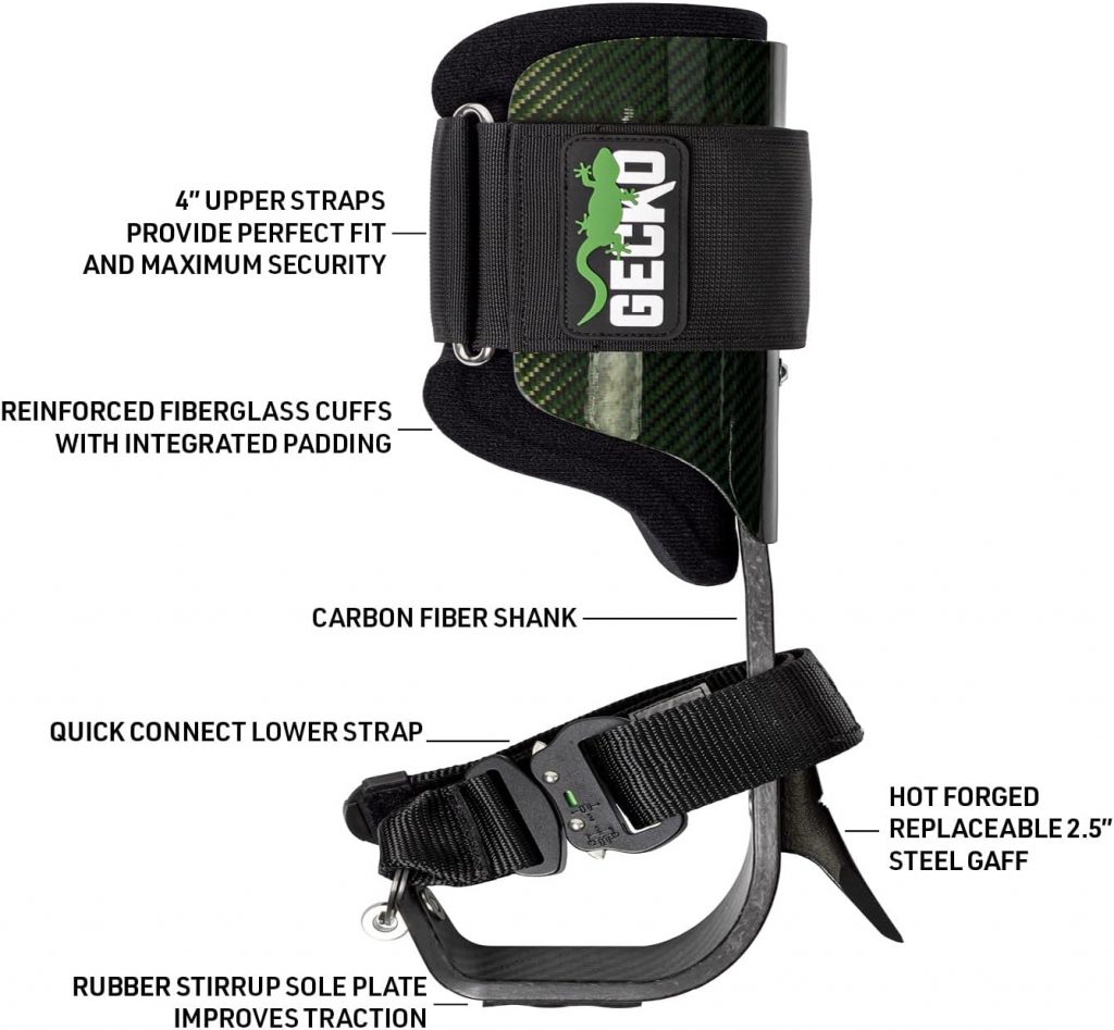 Notch Gecko Carbon Fiber 2.0 Climbing Spurs / Spikes - Honey Brothers