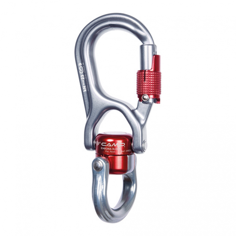 Camp Enigma 3 Lock Swivel Carabiner - Silver/Red - Honey Brothers